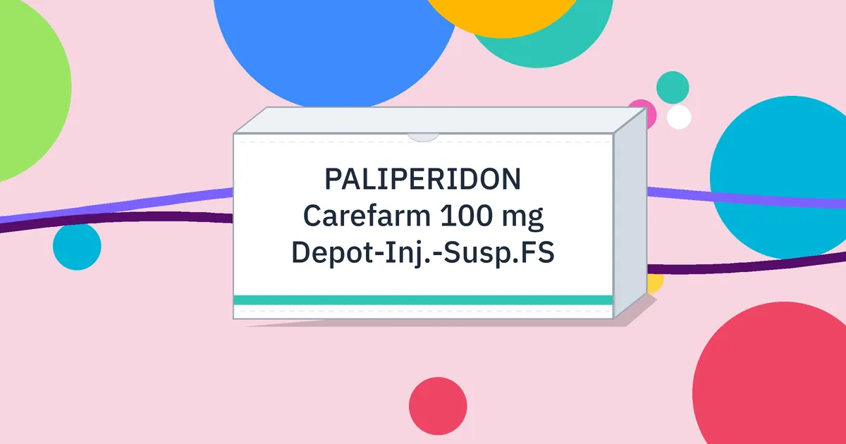Symbolbild: Packung mit der Aufschrift PALIPERIDON Carefarm 100 mg Depot-Inj.-Susp.FS (PZN 20053211) – Verfügbarkeit und Bezug in Apotheken in Frankfurt am Main