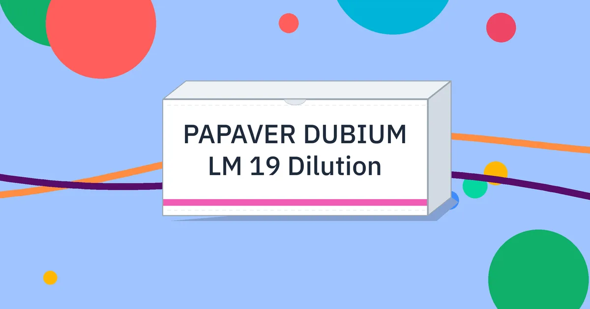 Symbolbild: Packung mit der Aufschrift PAPAVER DUBIUM LM 19 Dilution (PZN 13630872) – Verfügbarkeit und Bezug in Apotheken in Frankfurt am Main