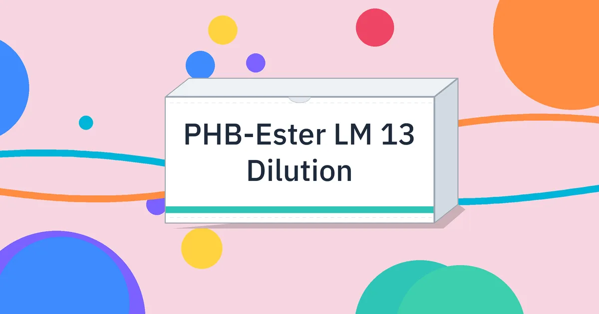Symbolbild: Packung mit der Aufschrift PHB-Ester LM 13 Dilution (PZN 12978142) – Verfügbarkeit und Bezug in Apotheken in Frankfurt am Main