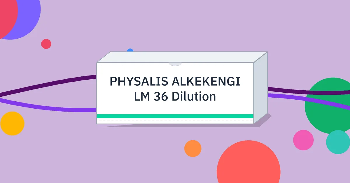Symbolbild: Packung mit der Aufschrift PHYSALIS ALKEKENGI LM 36 Dilution (PZN 13639956) – Verfügbarkeit und Bezug in Apotheken in Frankfurt am Main