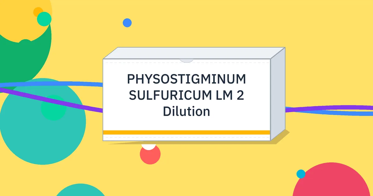 Symbolbild: Packung mit der Aufschrift PHYSOSTIGMINUM SULFURICUM LM 2 Dilution (PZN 13640043) – Verfügbarkeit und Bezug in Apotheken in Frankfurt am Main