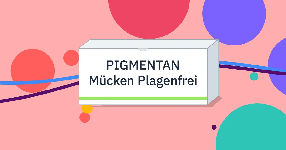 Symbolbild: Packung mit der Aufschrift PIGMENTAN Mücken Plagenfrei (PZN 03349269) – Verfügbarkeit und Bezug in Apotheken in Frankfurt am Main