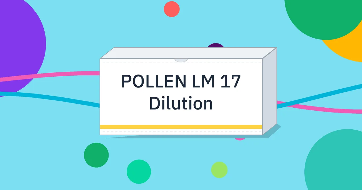 Symbolbild: Packung mit der Aufschrift POLLEN LM 17 Dilution (PZN 13043442) – Verfügbarkeit und Bezug in Apotheken in Frankfurt am Main