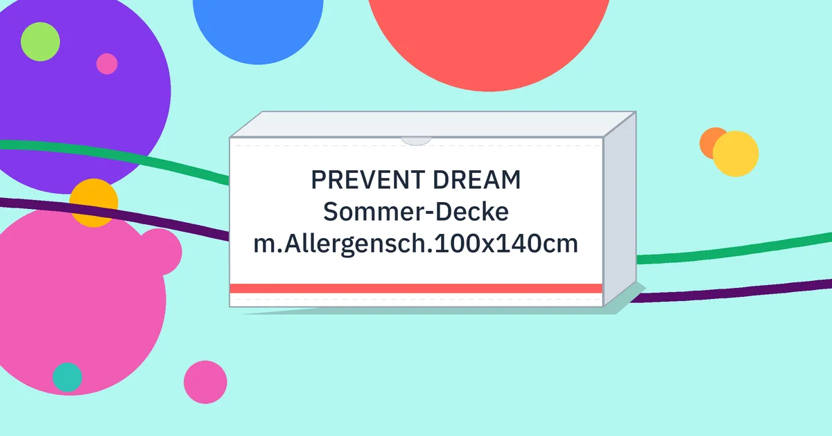 Symbolbild: Packung mit der Aufschrift PREVENT DREAM Sommer-Decke m.Allergensch.100x140cm (PZN 13423736) – Verfügbarkeit und Bezug in Apotheken in Frankfurt am Main