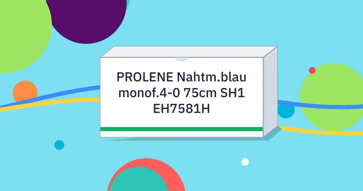 Symbolbild: Packung mit der Aufschrift PROLENE Nahtm.blau monof.4-0 75cm SH1 EH7581H (PZN 16255966) – Verfügbarkeit und Bezug in Apotheken in Frankfurt am Main