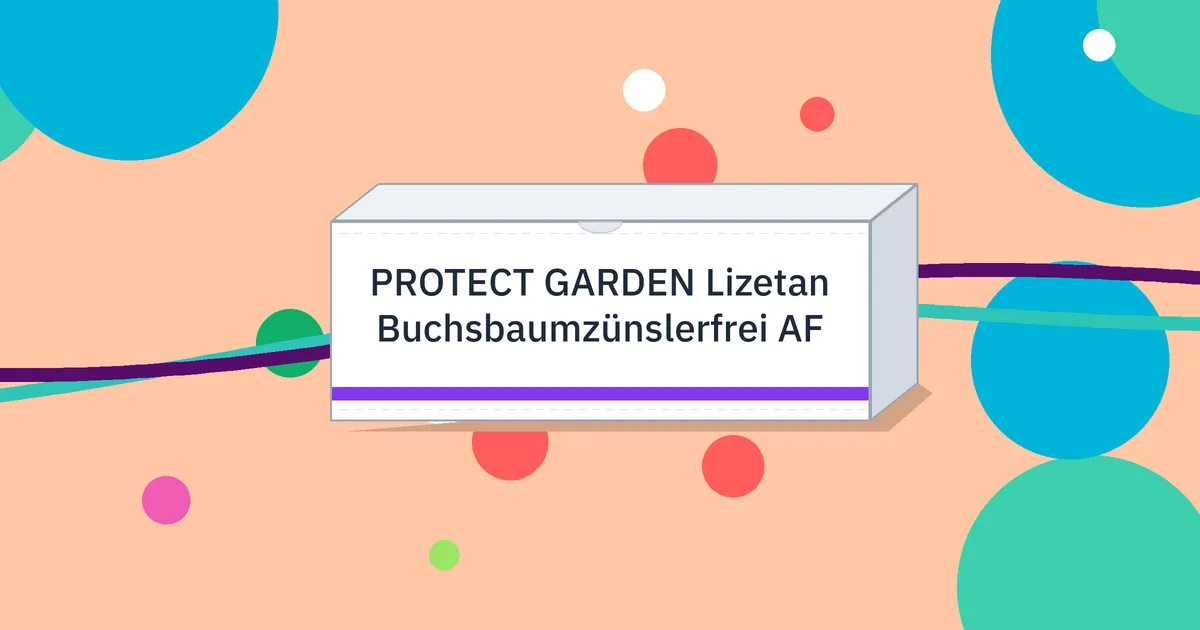 Symbolbild: Packung mit der Aufschrift PROTECT GARDEN Lizetan Buchsbaumzünslerfrei AF (PZN 13753706) – Verfügbarkeit und Bezug in Apotheken in Frankfurt am Main