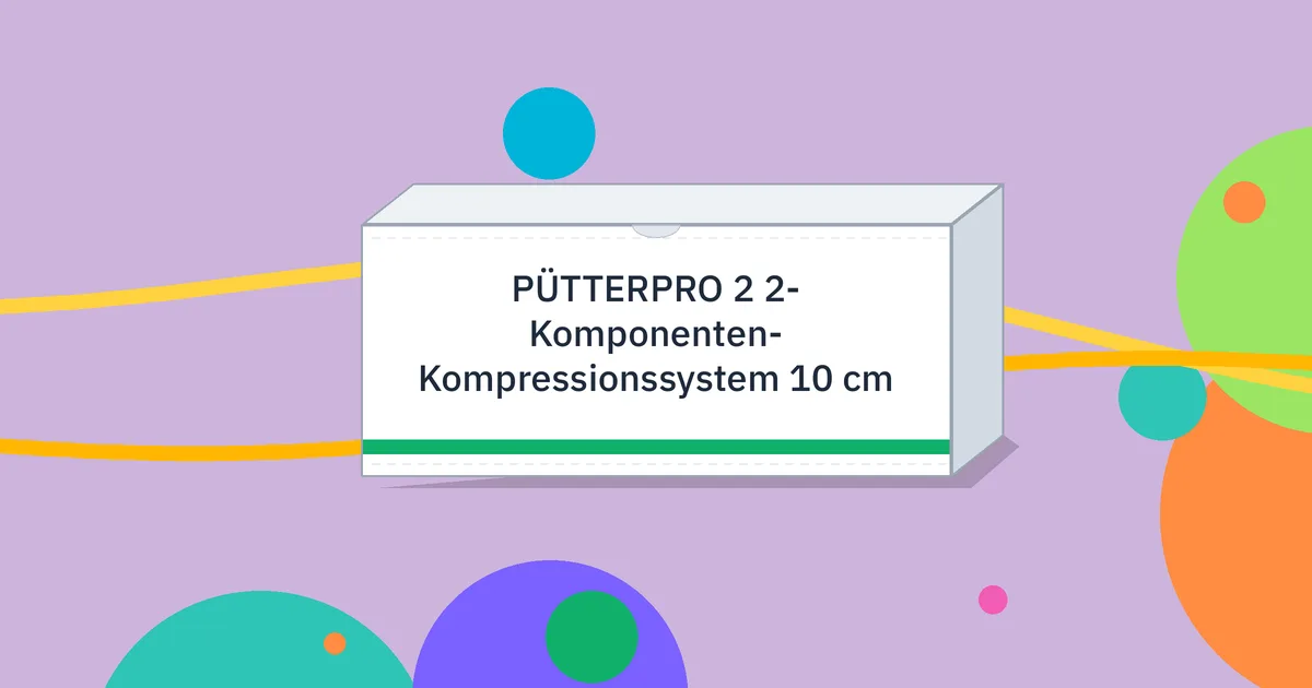 Symbolbild: Packung mit der Aufschrift PÜTTERPRO 2 2-Komponenten-Kompressionssystem 10 cm (PZN 20573896) – Verfügbarkeit und Bezug in Apotheken in Frankfurt am Main