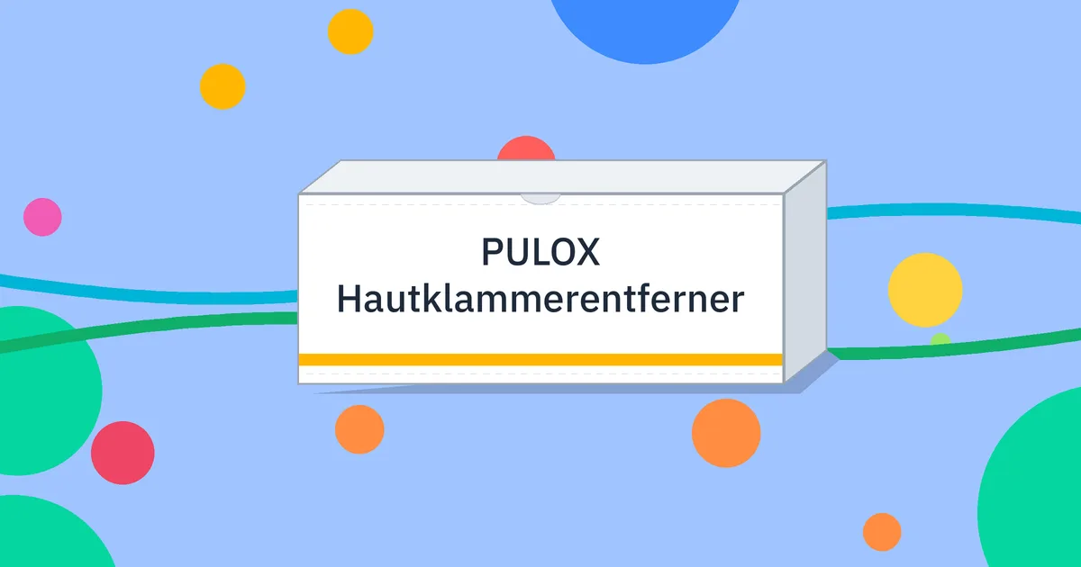 Symbolbild: Packung mit der Aufschrift PULOX Hautklammerentferner (PZN 19176500) – Verfügbarkeit und Bezug in Apotheken in Frankfurt am Main