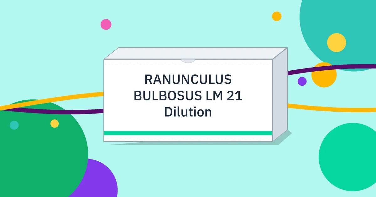 Symbolbild: Packung mit der Aufschrift RANUNCULUS BULBOSUS LM 21 Dilution (PZN 13046328) – Verfügbarkeit und Bezug in Apotheken in Frankfurt am Main