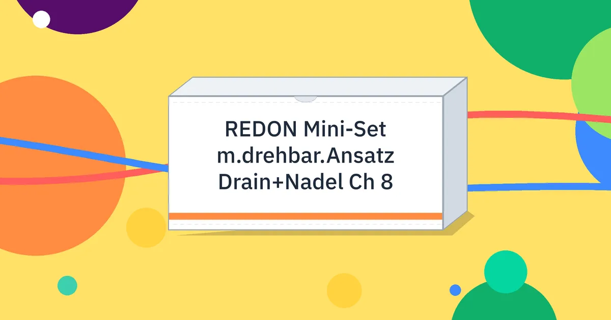 Symbolbild: Packung mit der Aufschrift REDON Mini-Set m.drehbar.Ansatz Drain+Nadel Ch 8 (PZN 07697369) – Verfügbarkeit und Bezug in Apotheken in Frankfurt am Main