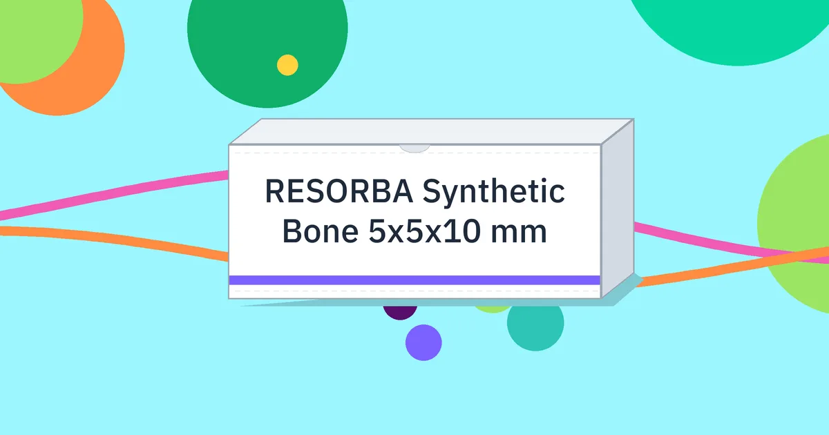 Symbolbild: Packung mit der Aufschrift RESORBA Synthetic Bone 5x5x10 mm (PZN 16857524) – Verfügbarkeit und Bezug in Apotheken in Frankfurt am Main