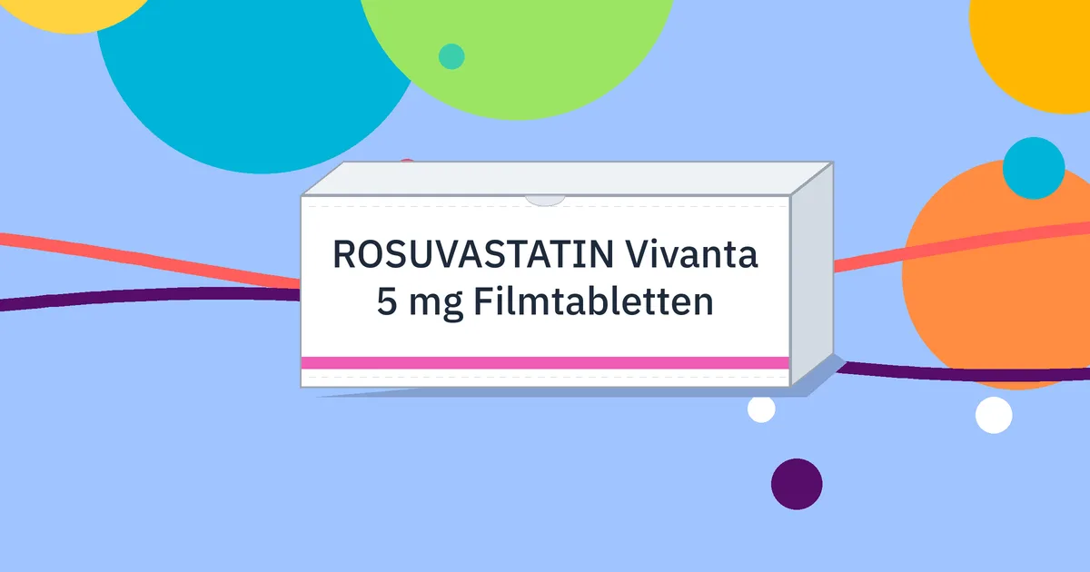Symbolbild: Packung mit der Aufschrift ROSUVASTATIN Vivanta 5 mg Filmtabletten (PZN 16663211) – Verfügbarkeit und Bezug in Apotheken in Frankfurt am Main