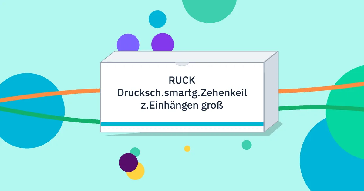 Symbolbild: Packung mit der Aufschrift RUCK Drucksch.smartg.Zehenkeil z.Einhängen groß (PZN 16904985) – Verfügbarkeit und Bezug in Apotheken in Frankfurt am Main