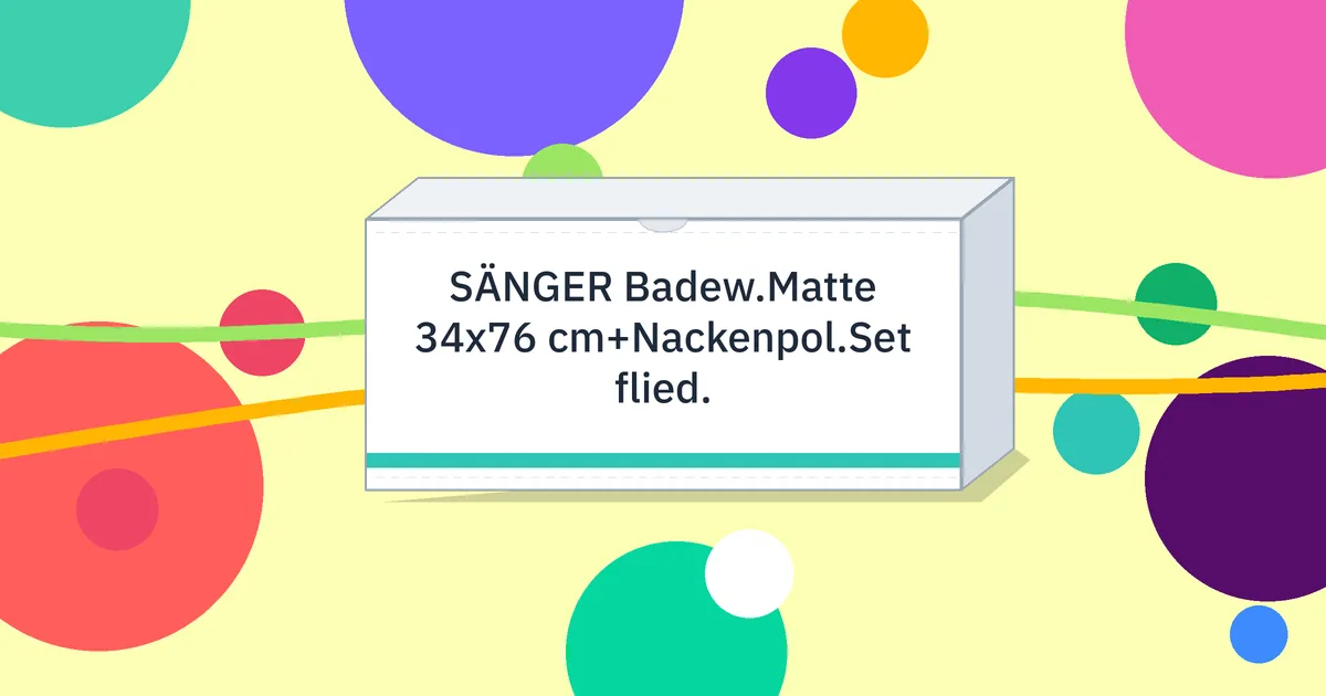 Symbolbild: Packung mit der Aufschrift SÄNGER Badew.Matte 34x76 cm+Nackenpol.Set flied. (PZN 05496974) – Verfügbarkeit und Bezug in Apotheken in Frankfurt am Main