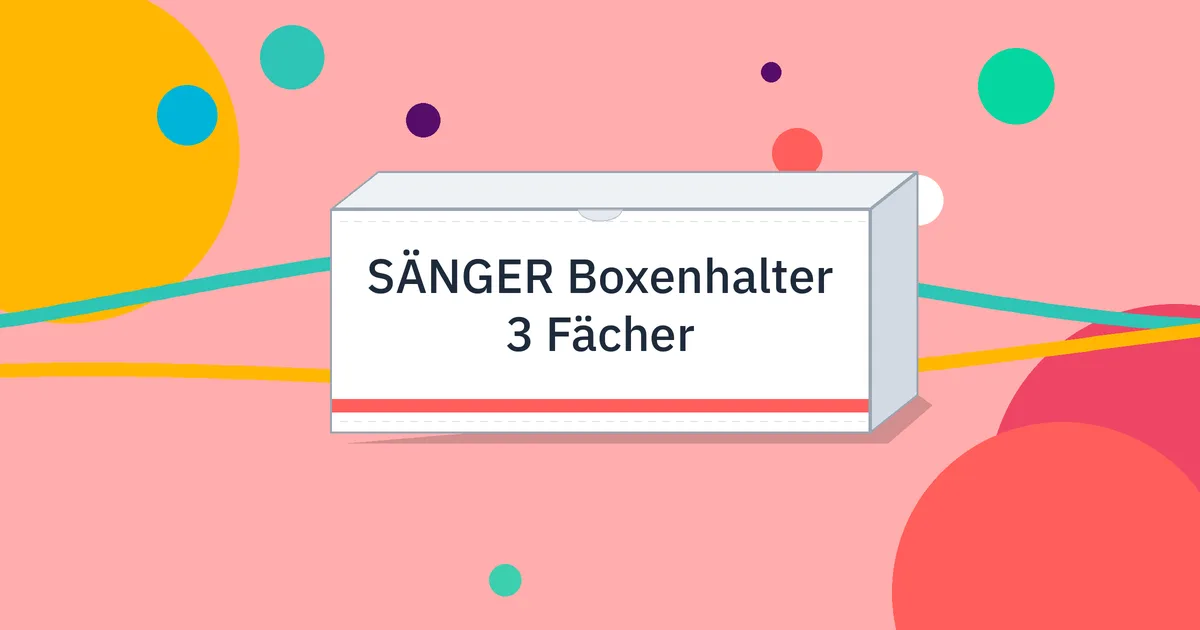 Symbolbild: Packung mit der Aufschrift SÄNGER Boxenhalter 3 Fächer (PZN 01306899) – Verfügbarkeit und Bezug in Apotheken in Frankfurt am Main
