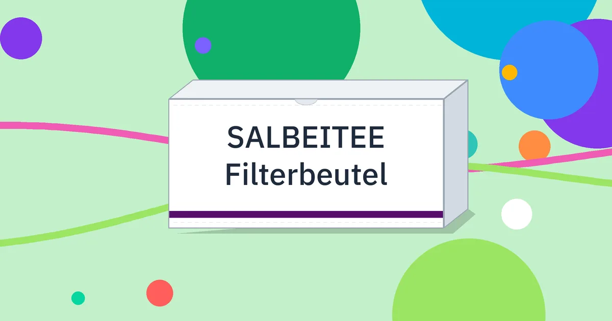 Symbolbild: Packung mit der Aufschrift SALBEITEE Filterbeutel (PZN 01245382) – Verfügbarkeit und Bezug in Apotheken in Frankfurt am Main