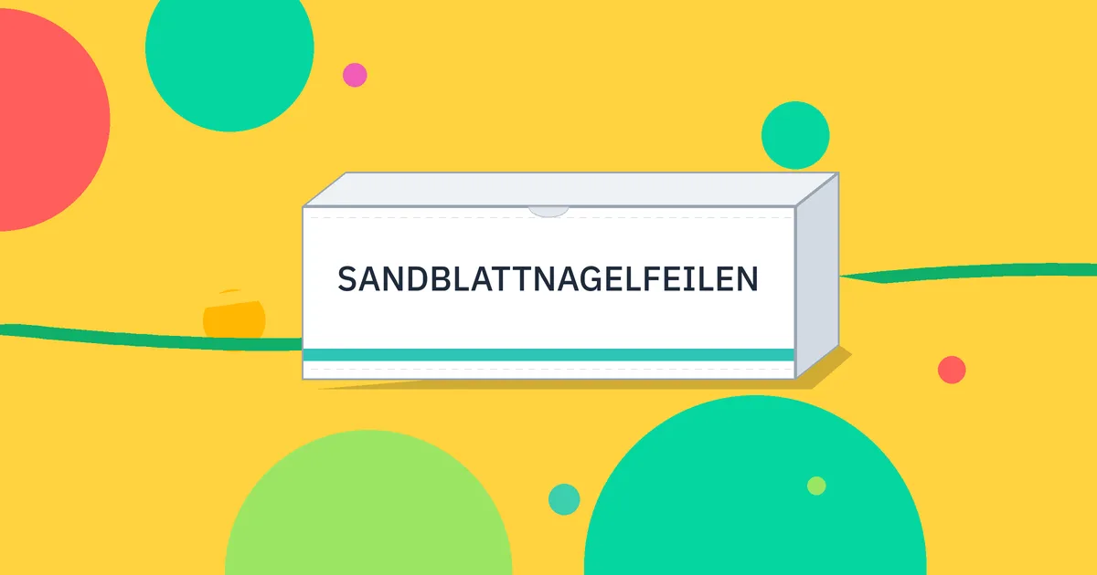 Symbolbild: Packung mit der Aufschrift SANDBLATTNAGELFEILEN (PZN 06153733) – Verfügbarkeit und Bezug in Apotheken in Frankfurt am Main