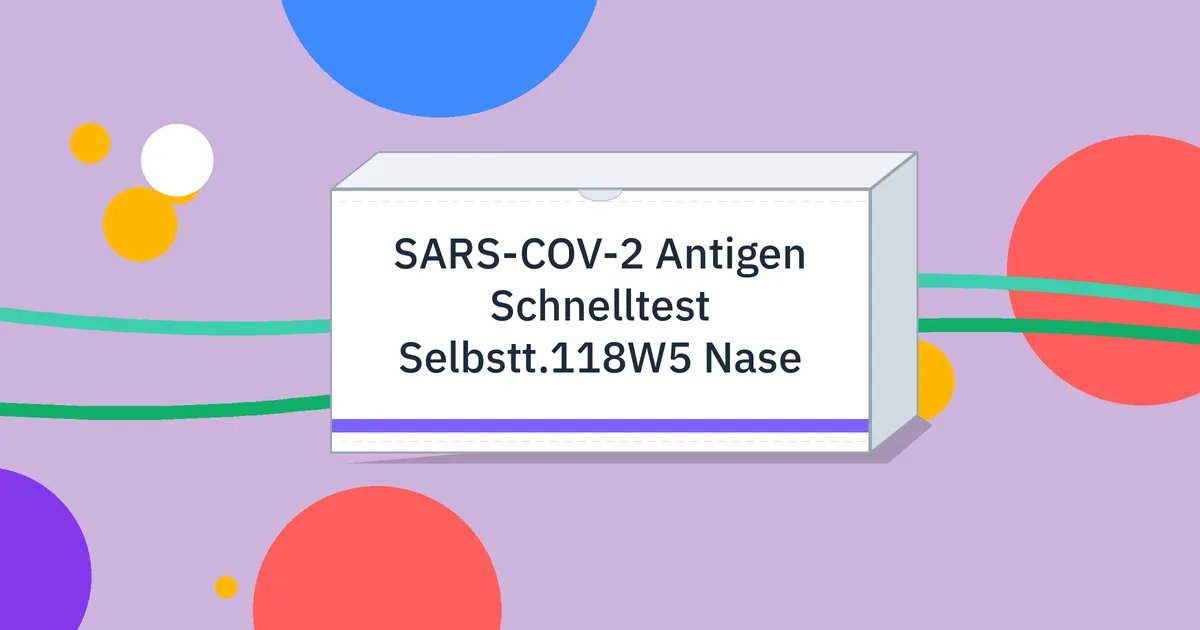 Symbolbild: Packung mit der Aufschrift SARS-COV-2 Antigen Schnelltest Selbstt.118W5 Nase (PZN 17522553) – Verfügbarkeit und Bezug in Apotheken in Frankfurt am Main