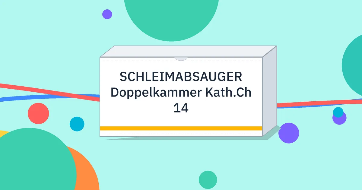 Symbolbild: Packung mit der Aufschrift SCHLEIMABSAUGER Doppelkammer Kath.Ch 14 (PZN 16746960) – Verfügbarkeit und Bezug in Apotheken in Frankfurt am Main
