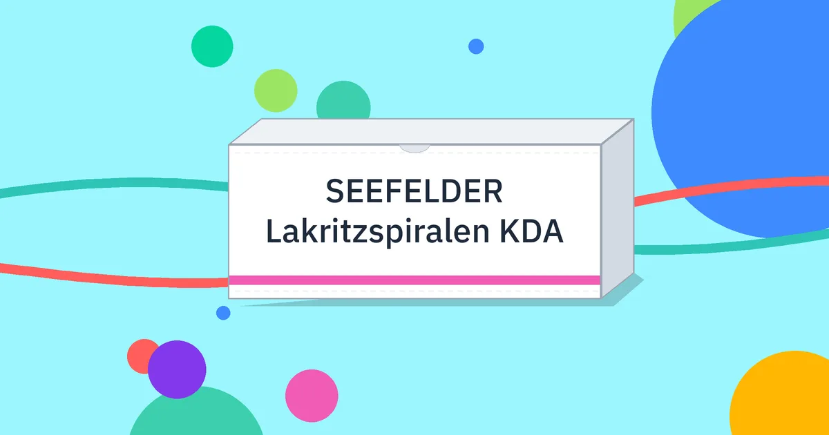 Symbolbild: Packung mit der Aufschrift SEEFELDER Lakritzspiralen KDA (PZN 07472966) – Verfügbarkeit und Bezug in Apotheken in Frankfurt am Main