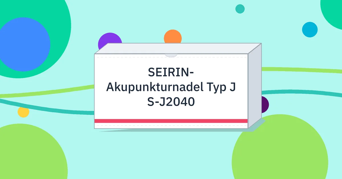 Symbolbild: Packung mit der Aufschrift SEIRIN-Akupunkturnadel Typ J S-J2040 (PZN 04964321) – Verfügbarkeit und Bezug in Apotheken in Frankfurt am Main