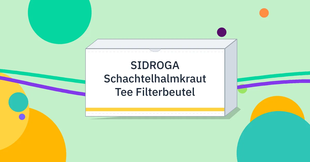 Symbolbild: Packung mit der Aufschrift SIDROGA Schachtelhalmkraut Tee Filterbeutel (PZN 02094376) – Verfügbarkeit und Bezug in Apotheken in Frankfurt am Main