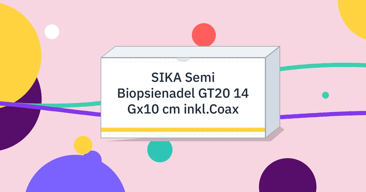Symbolbild: Packung mit der Aufschrift SIKA Semi Biopsienadel GT20 14 Gx10 cm inkl.Coax (PZN 20278683) – Verfügbarkeit und Bezug in Apotheken in Frankfurt am Main