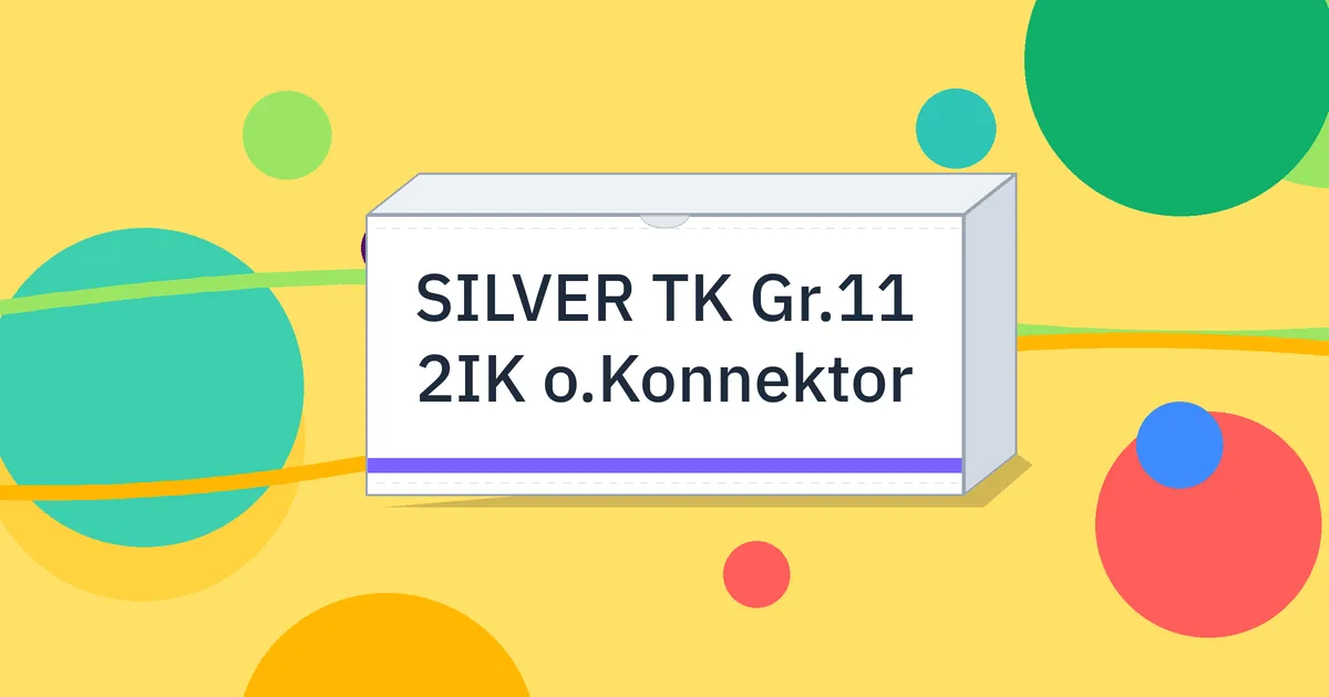 Symbolbild: Packung mit der Aufschrift SILVER TK Gr.11 2IK o.Konnektor (PZN 10316922) – Verfügbarkeit und Bezug in Apotheken in Frankfurt am Main