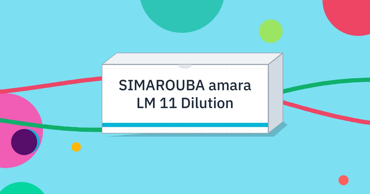 Symbolbild: Packung mit der Aufschrift SIMAROUBA amara LM 11 Dilution (PZN 13679921) – Verfügbarkeit und Bezug in Apotheken in Frankfurt am Main