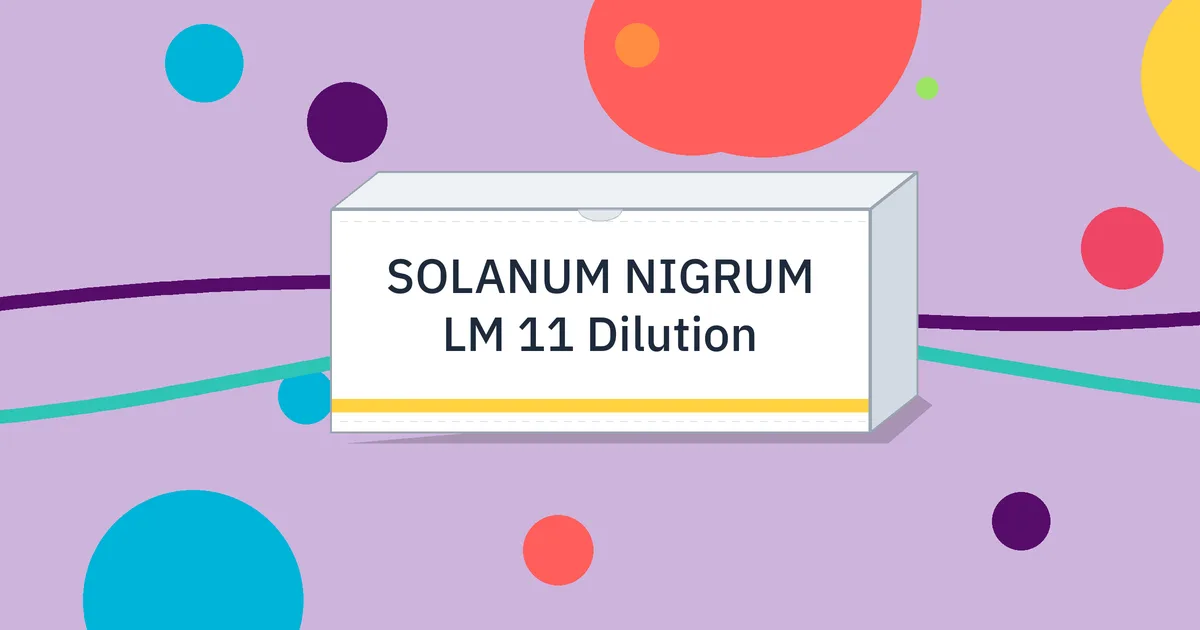 Symbolbild: Packung mit der Aufschrift SOLANUM NIGRUM LM 11 Dilution (PZN 13192834) – Verfügbarkeit und Bezug in Apotheken in Frankfurt am Main