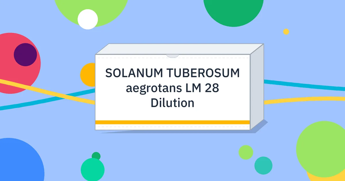 Symbolbild: Packung mit der Aufschrift SOLANUM TUBEROSUM aegrotans LM 28 Dilution (PZN 13194023) – Verfügbarkeit und Bezug in Apotheken in Frankfurt am Main