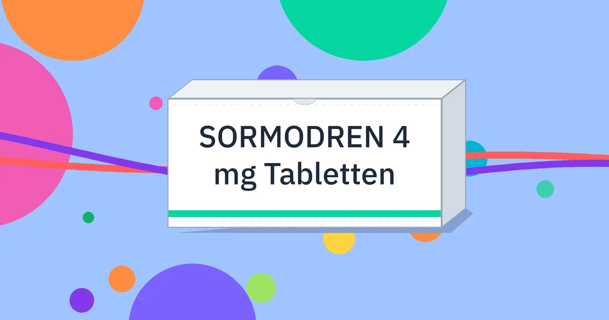 Symbolbild: Packung mit der Aufschrift SORMODREN 4 mg Tabletten (PZN 10072087) – Verfügbarkeit und Bezug in Apotheken in Frankfurt am Main