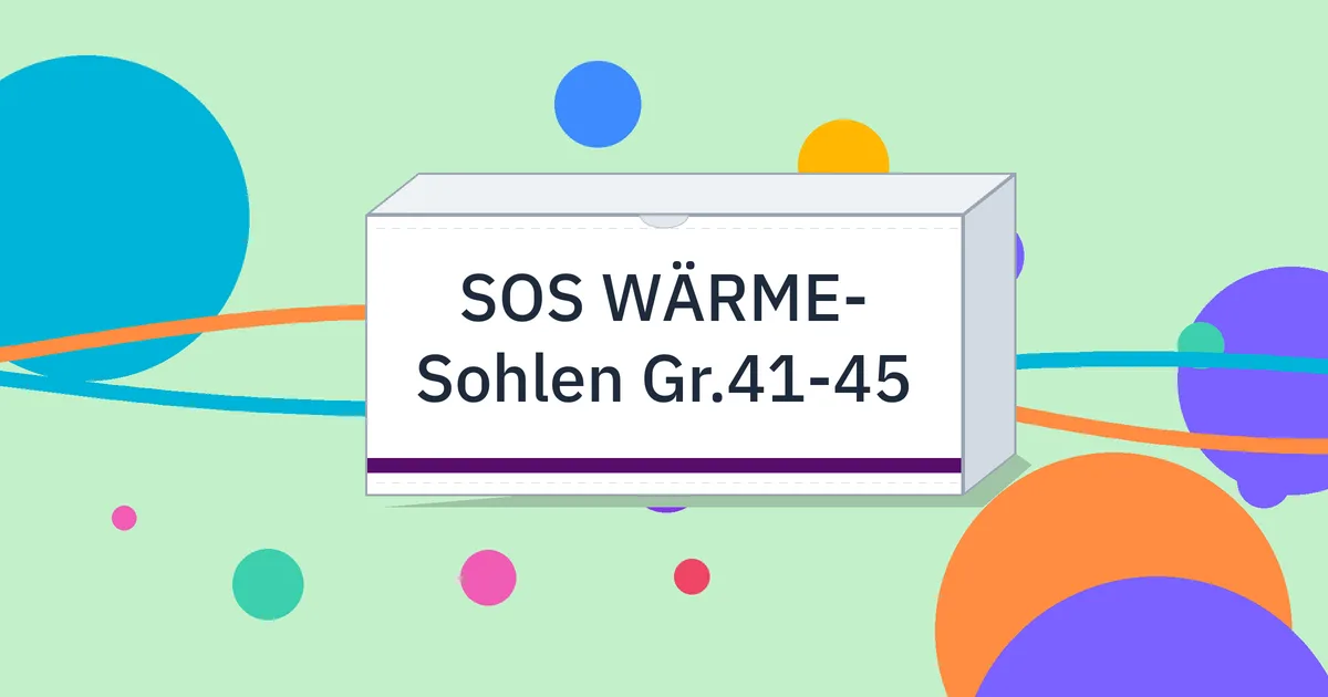 Symbolbild: Packung mit der Aufschrift SOS WÄRME-Sohlen Gr.41-45 (PZN 18133397) – Verfügbarkeit und Bezug in Apotheken in Frankfurt am Main