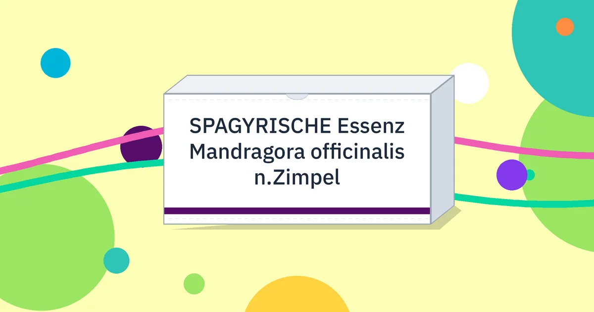 Symbolbild: Packung mit der Aufschrift SPAGYRISCHE Essenz Mandragora officinalis n.Zimpel (PZN 04736413) – Verfügbarkeit und Bezug in Apotheken in Frankfurt am Main