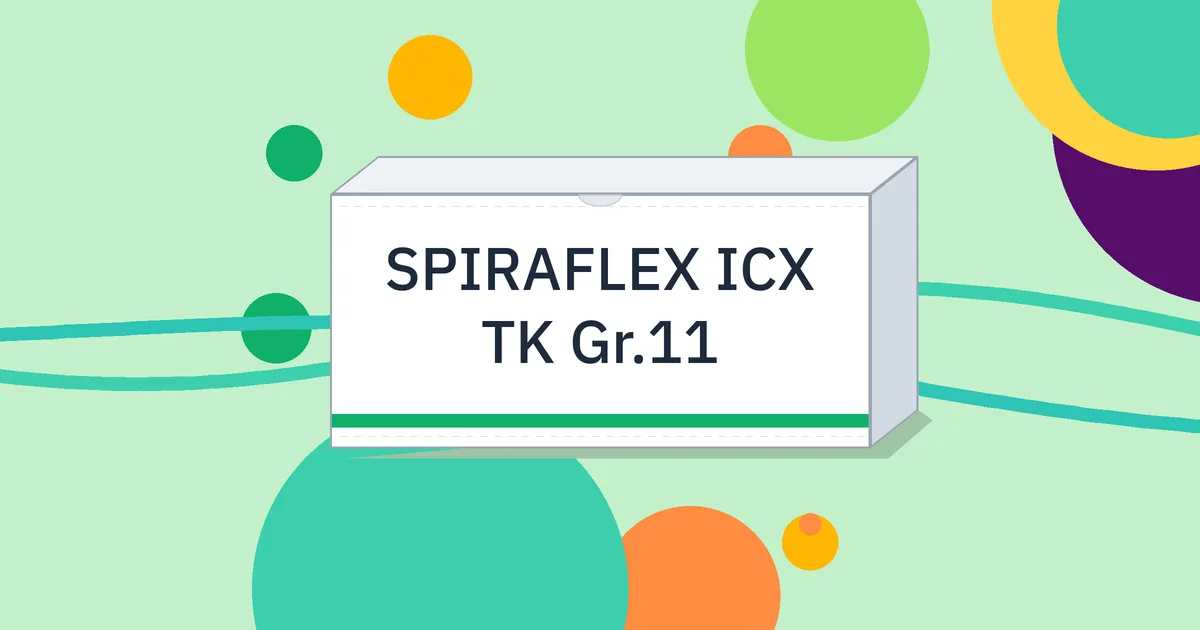 Symbolbild: Packung mit der Aufschrift SPIRAFLEX ICX TK Gr.11 (PZN 18222250) – Verfügbarkeit und Bezug in Apotheken in Frankfurt am Main