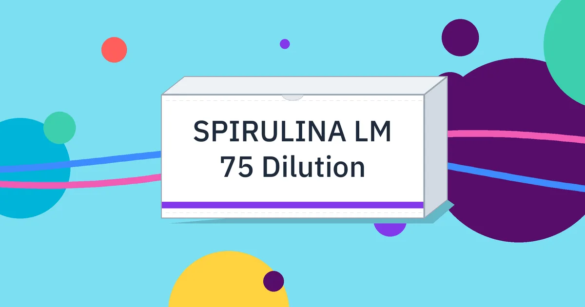 Symbolbild: Packung mit der Aufschrift SPIRULINA LM 75 Dilution (PZN 13683265) – Verfügbarkeit und Bezug in Apotheken in Frankfurt am Main