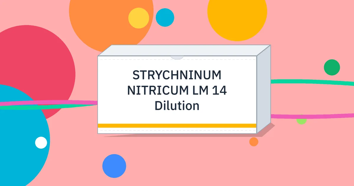 Symbolbild: Packung mit der Aufschrift STRYCHNINUM NITRICUM LM 14 Dilution (PZN 13206737) – Verfügbarkeit und Bezug in Apotheken in Frankfurt am Main