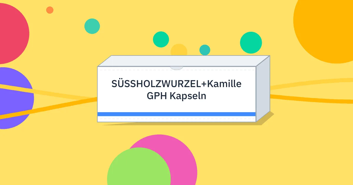 Symbolbild: Packung mit der Aufschrift SÜSSHOLZWURZEL+Kamille GPH Kapseln (PZN 05530582) – Verfügbarkeit und Bezug in Apotheken in Frankfurt am Main