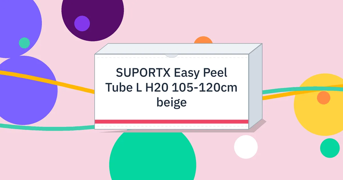 Symbolbild: Packung mit der Aufschrift SUPORTX Easy Peel Tube L H20 105-120cm beige (PZN 09486659) – Verfügbarkeit und Bezug in Apotheken in Frankfurt am Main