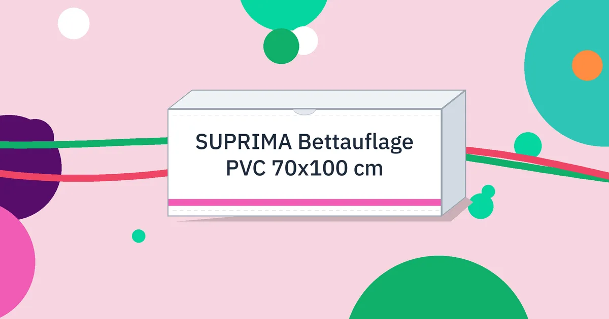 Symbolbild: Packung mit der Aufschrift SUPRIMA Bettauflage PVC 70x100 cm (PZN 15577797) – Verfügbarkeit und Bezug in Apotheken in Frankfurt am Main