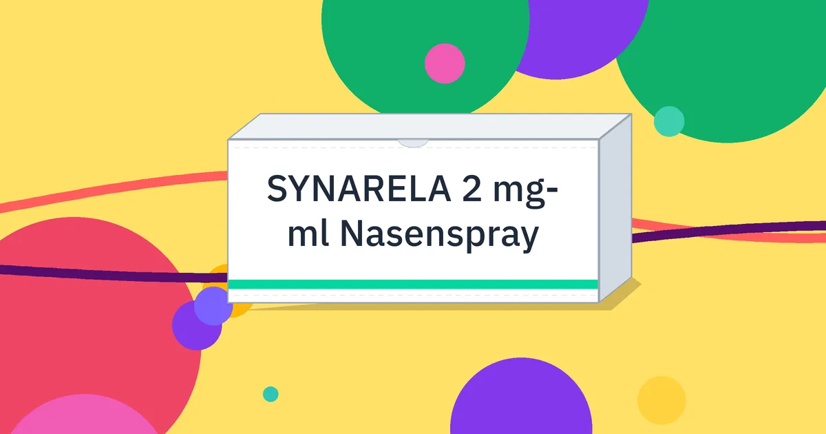 Symbolbild: Packung mit der Aufschrift SYNARELA 2 mg-ml Nasenspray (PZN 15607943) – Verfügbarkeit und Bezug in Apotheken in Frankfurt am Main