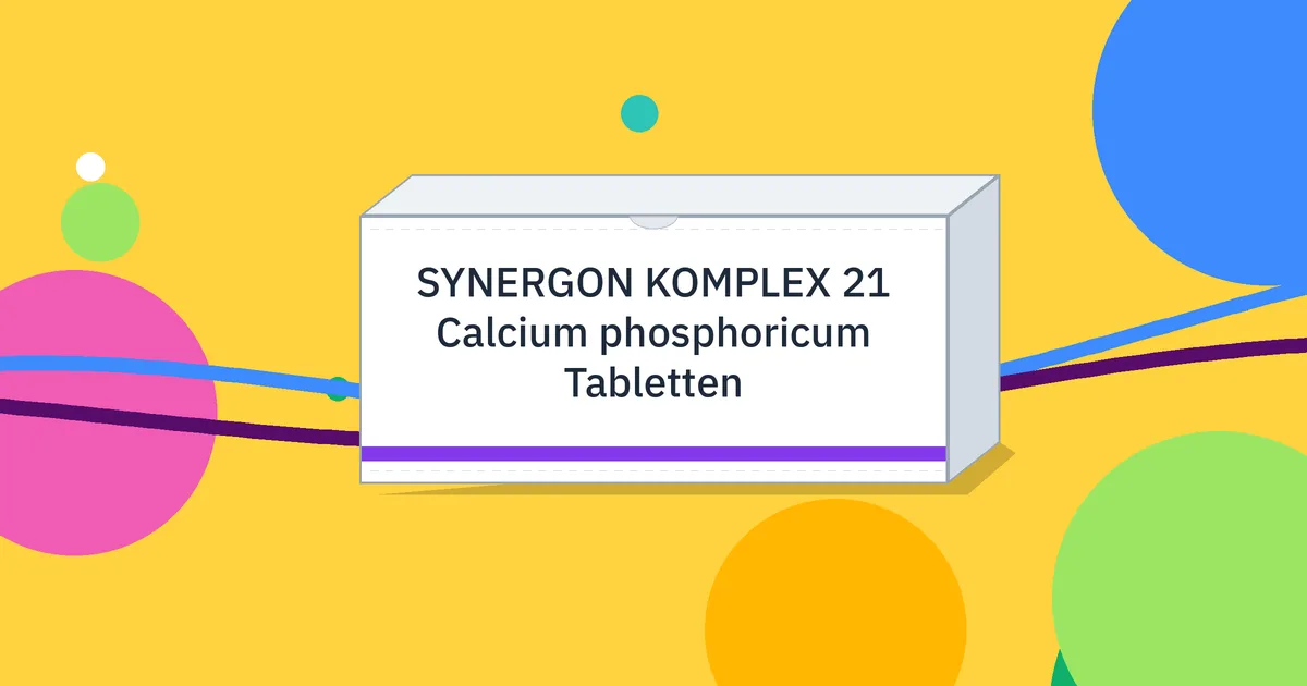 Symbolbild: Packung mit der Aufschrift SYNERGON KOMPLEX 21 Calcium phosphoricum Tabletten (PZN 04905784) – Verfügbarkeit und Bezug in Apotheken in Frankfurt am Main
