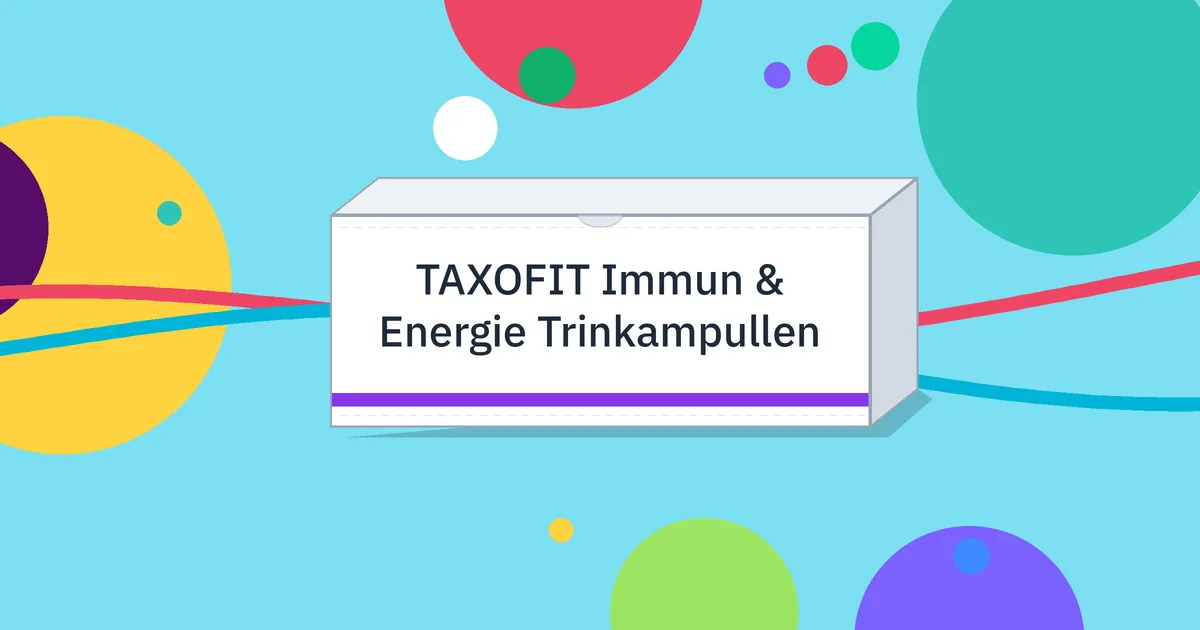 Symbolbild: Packung mit der Aufschrift TAXOFIT Immun & Energie Trinkampullen (PZN 17268126) – Verfügbarkeit und Bezug in Apotheken in Frankfurt am Main