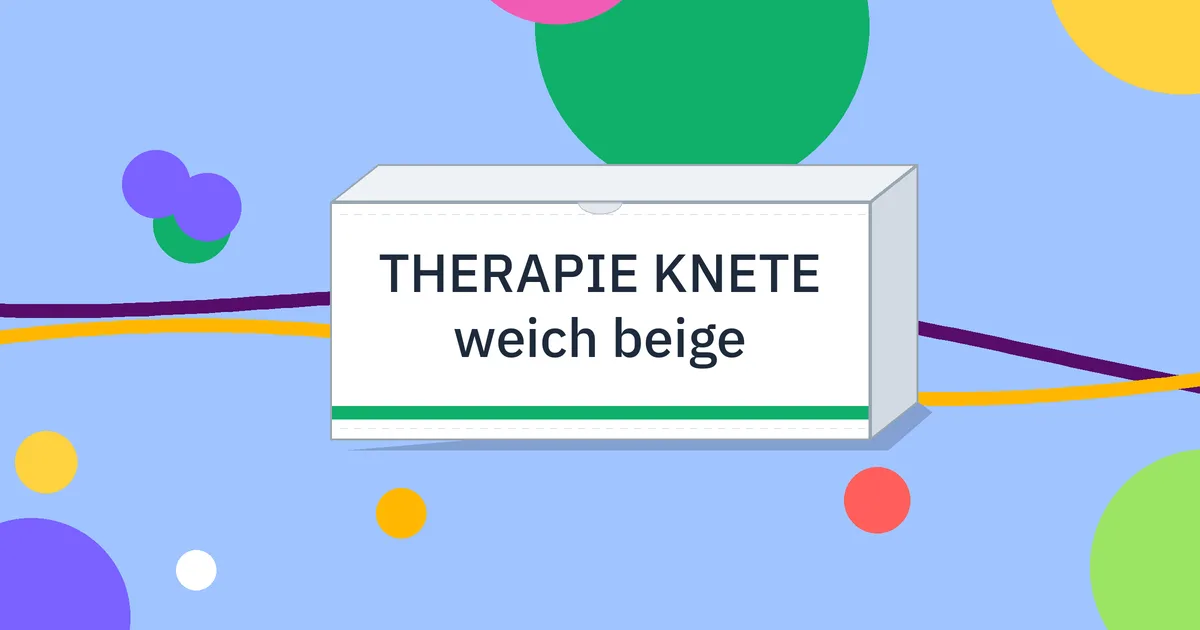 Symbolbild: Packung mit der Aufschrift THERAPIE KNETE weich beige (PZN 16788326) – Verfügbarkeit und Bezug in Apotheken in Frankfurt am Main