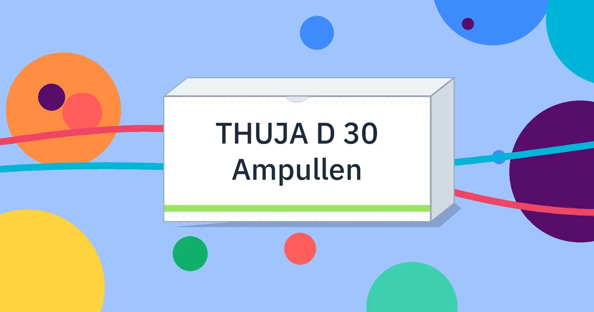 Symbolbild: Packung mit der Aufschrift THUJA D 30 Ampullen (PZN 11708682) – Verfügbarkeit und Bezug in Apotheken in Frankfurt am Main