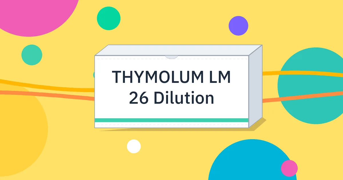 Symbolbild: Packung mit der Aufschrift THYMOLUM LM 26 Dilution (PZN 13222647) – Verfügbarkeit und Bezug in Apotheken in Frankfurt am Main