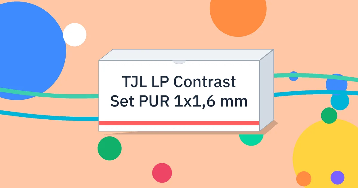 Symbolbild: Packung mit der Aufschrift TJL LP Contrast Set PUR 1x1,6 mm (PZN 17588753) – Verfügbarkeit und Bezug in Apotheken in Frankfurt am Main