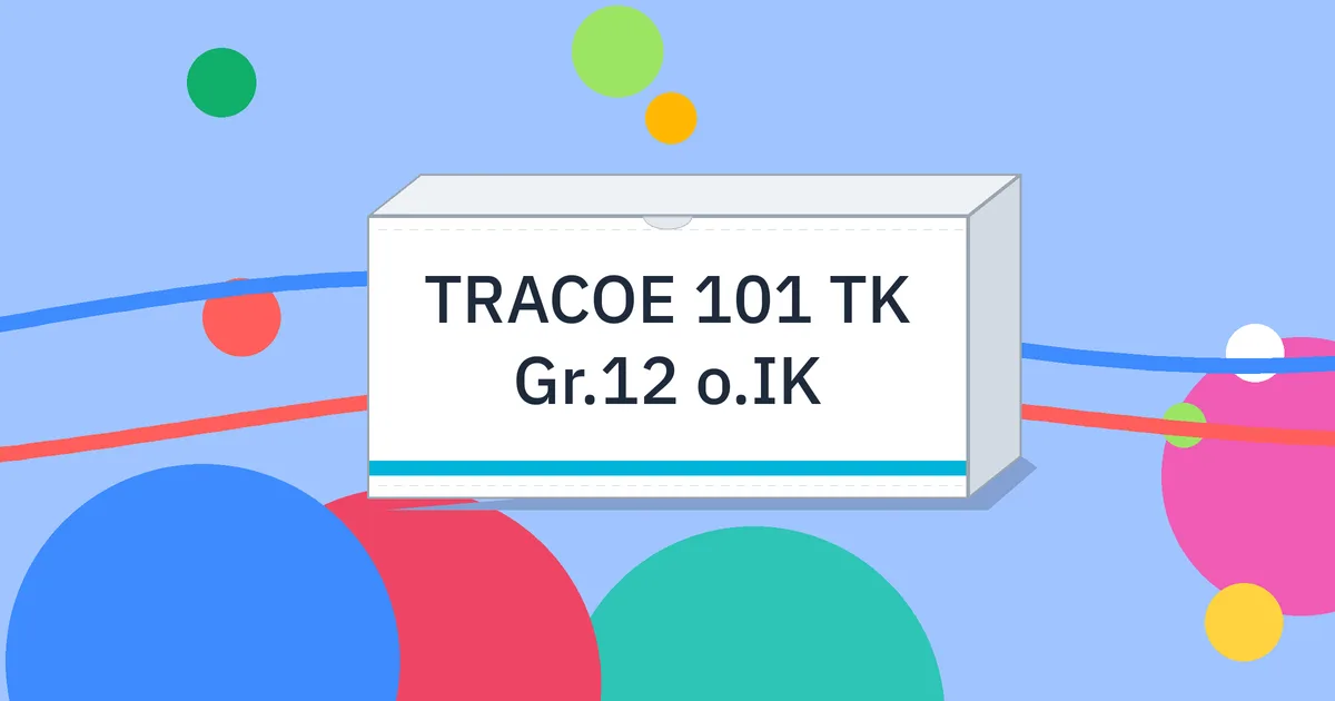 Symbolbild: Packung mit der Aufschrift TRACOE 101 TK Gr.12 o.IK (PZN 00909957) – Verfügbarkeit und Bezug in Apotheken in Frankfurt am Main