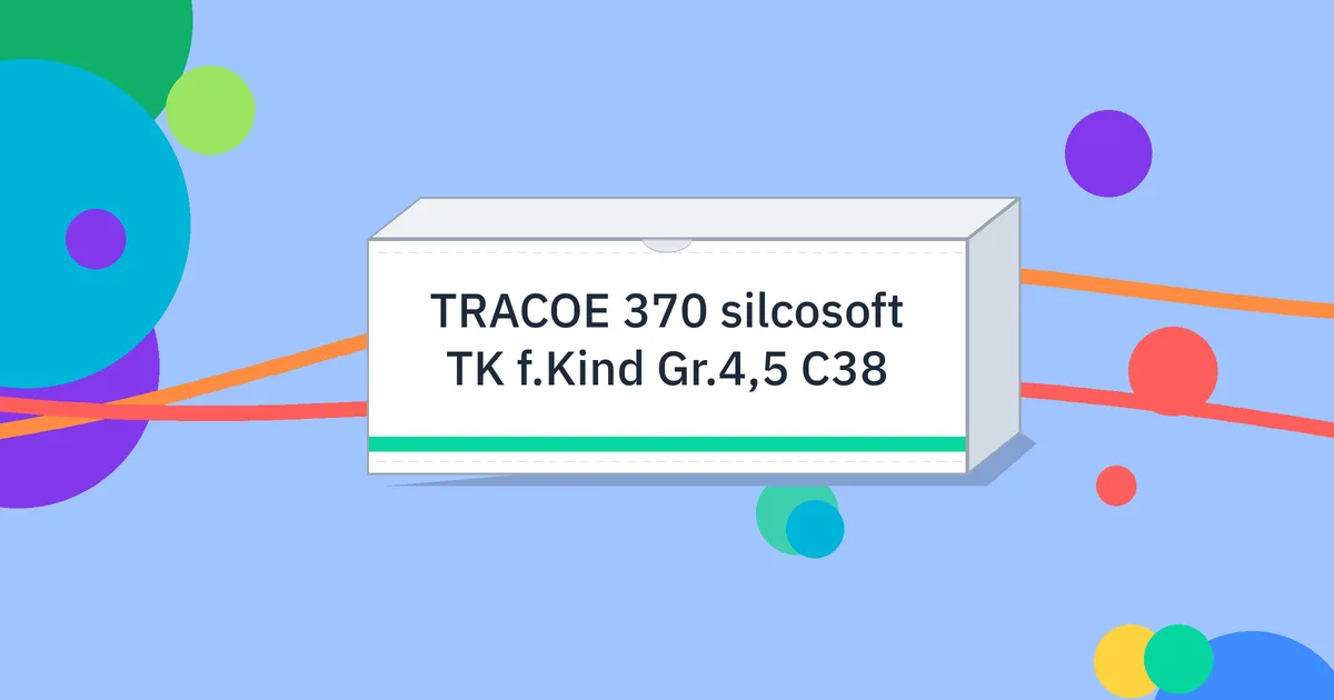Symbolbild: Packung mit der Aufschrift TRACOE 370 silcosoft TK f.Kind Gr.4,5 C38 (PZN 14314558) – Verfügbarkeit und Bezug in Apotheken in Frankfurt am Main