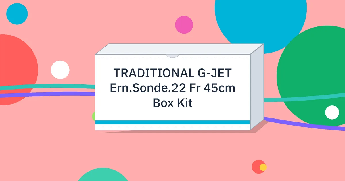 Symbolbild: Packung mit der Aufschrift TRADITIONAL G-JET Ern.Sonde.22 Fr 45cm Box Kit (PZN 20134375) – Verfügbarkeit und Bezug in Apotheken in Frankfurt am Main